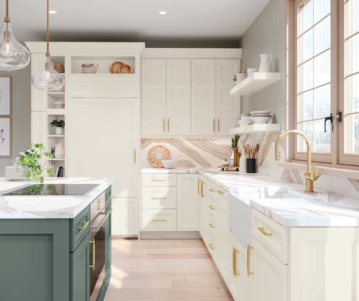 Two-Tone Maple Kitchen Cabinets - Decora Cabinetry