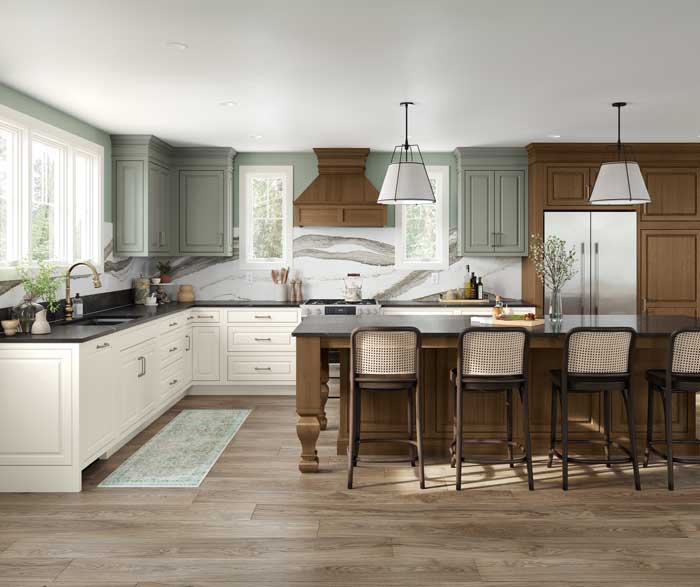 Inviting Three-Tone Traditional Kitchen - Decora